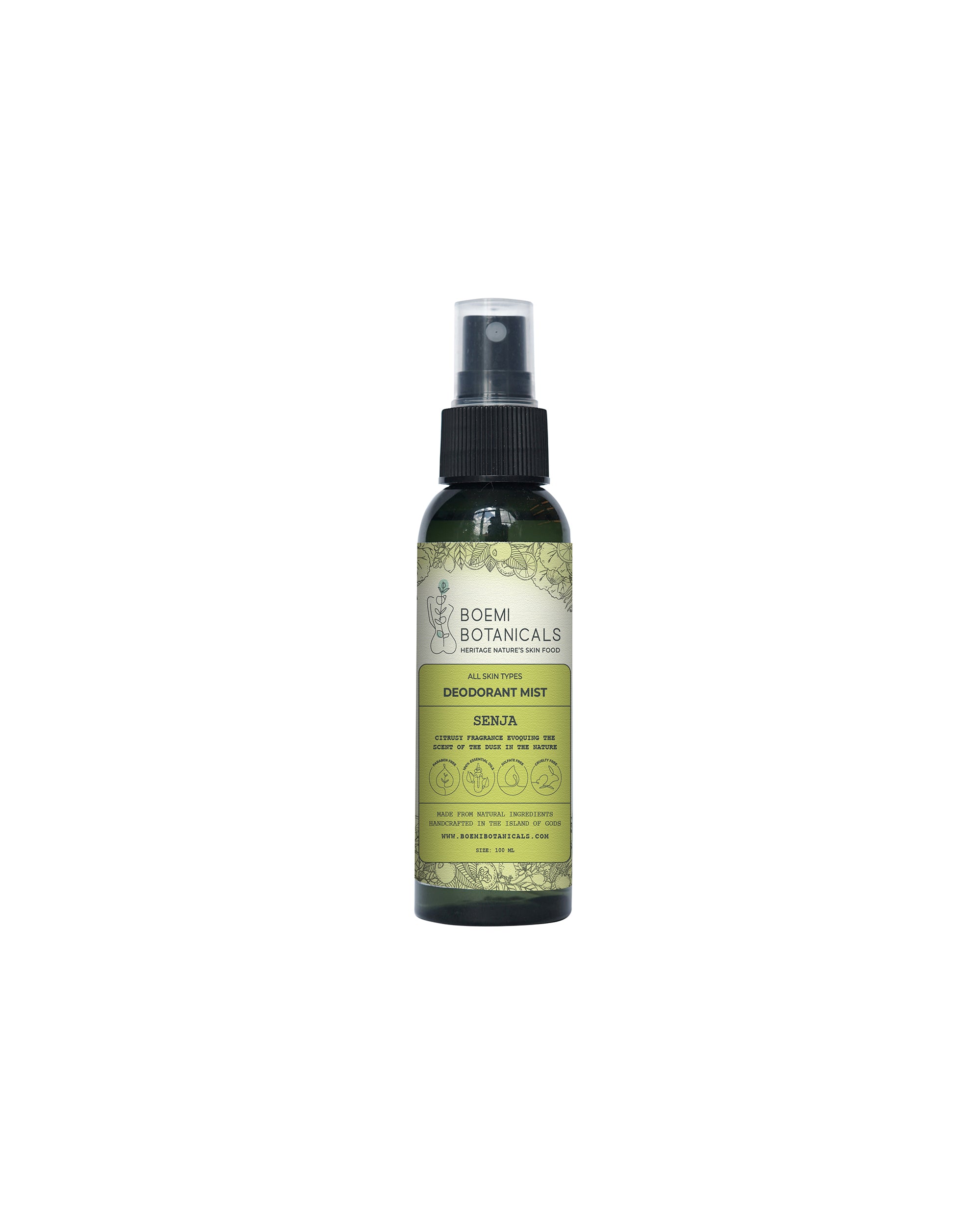 BOEMI BOTANICALS NATURAL DEODORANT MIST SENJA - BOEMI Botanicals
